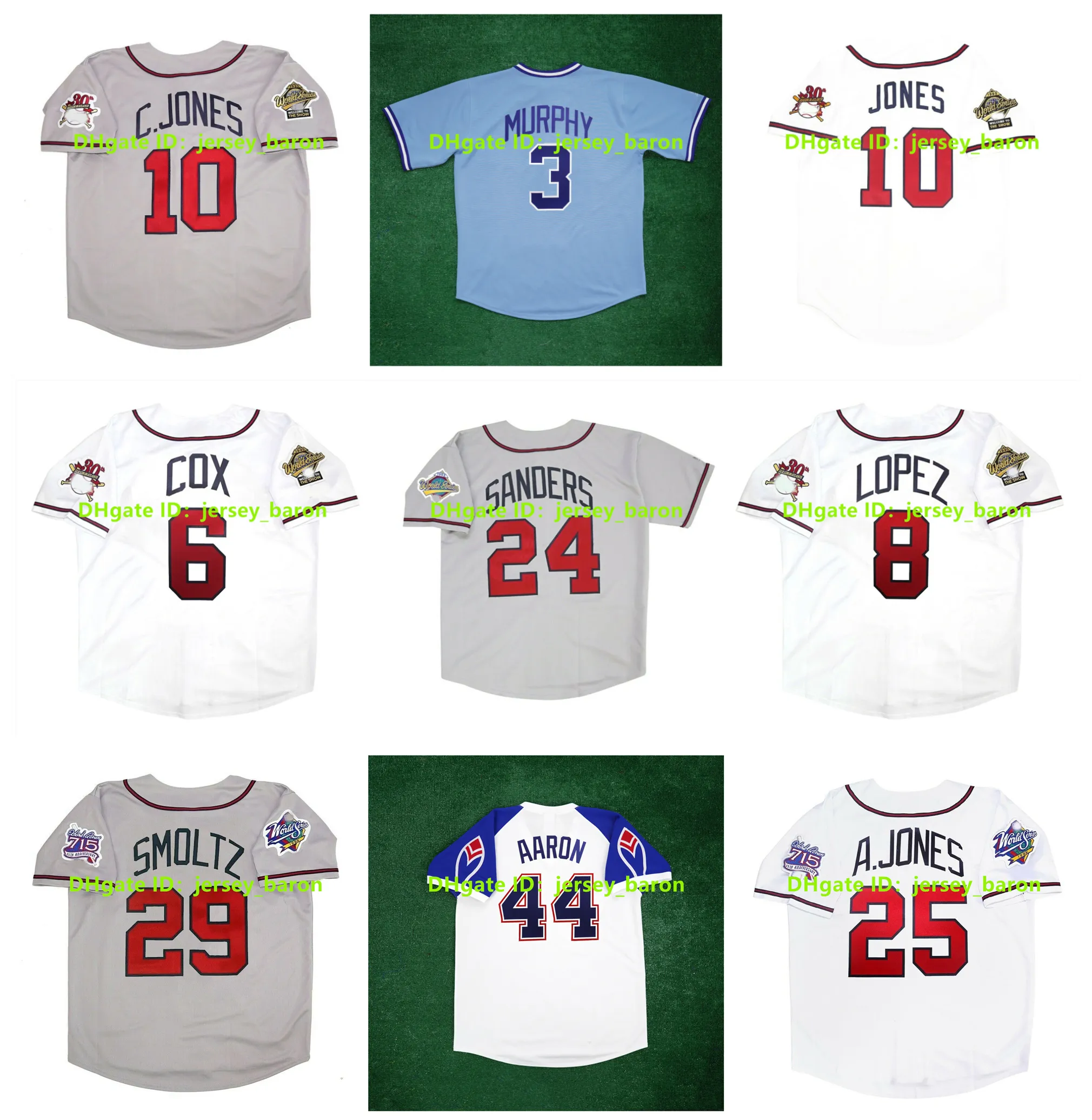 DHgate.com:2024 World Series Braves Jersey - Chipper, Acuna, Murphy ...