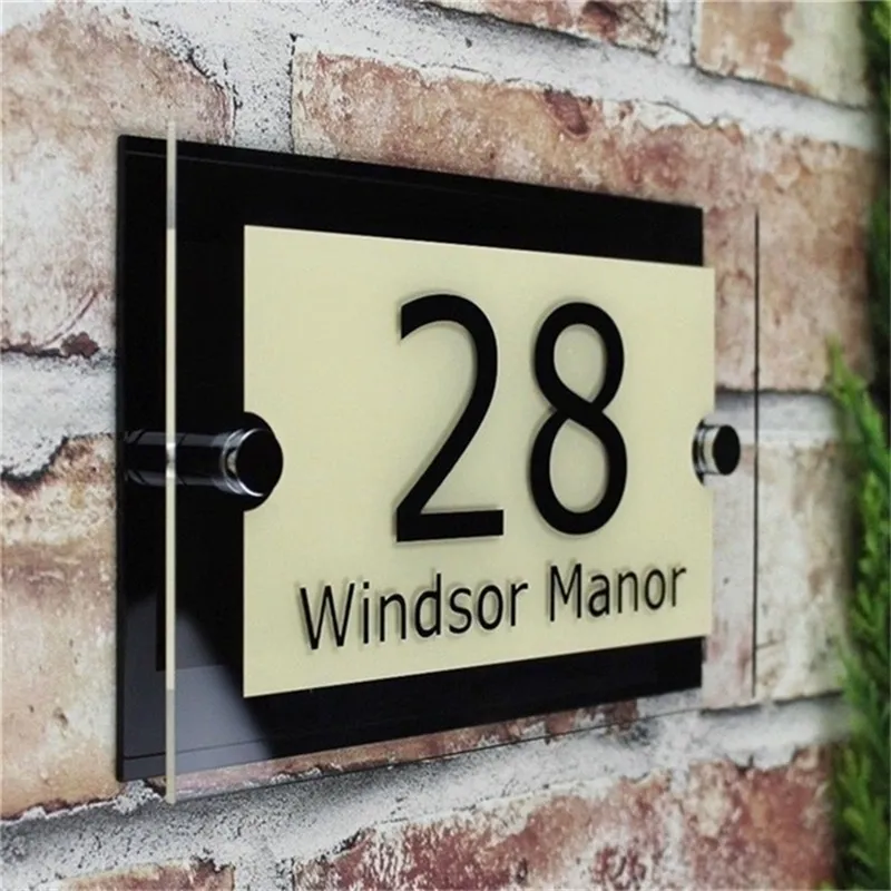 Custom Acrylic Address Plaques: Modern House Number Sign, Personalized ...