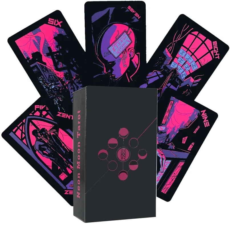 Pocket Sized Neon Moon Deck: Fate Divination Cards With Premium Tuck ...