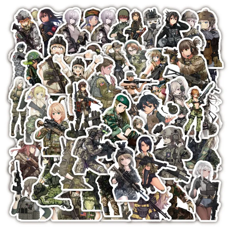 Girly Stickers Cartoon Soldier Theme Decals For DIY Laptop Luggage ...