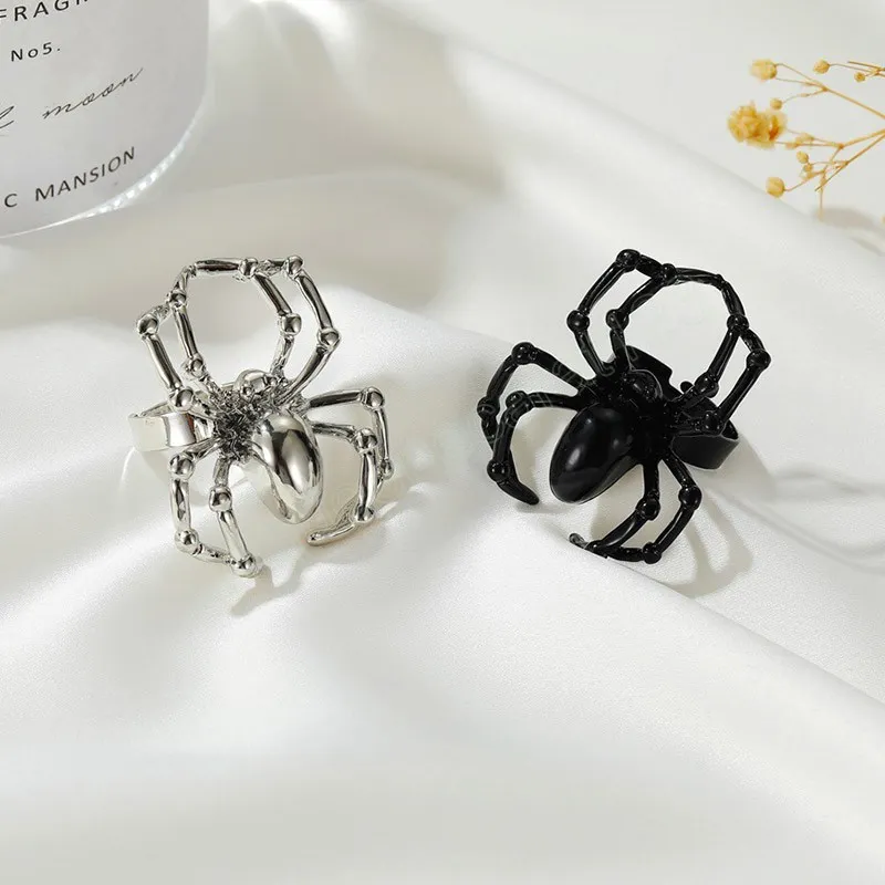 Vintage Spider Ring Unisex Adjustable Silver-Plated Tin Alloy Finger ...