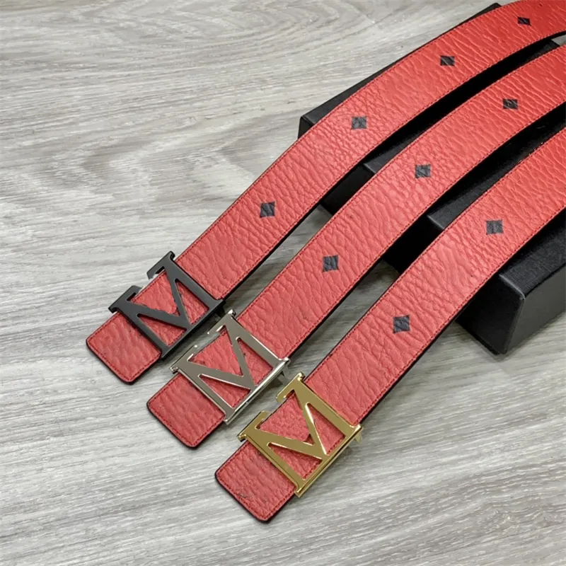 Designer Unisex Belts With Famous Brand Print, Letter M Buckle, And ...