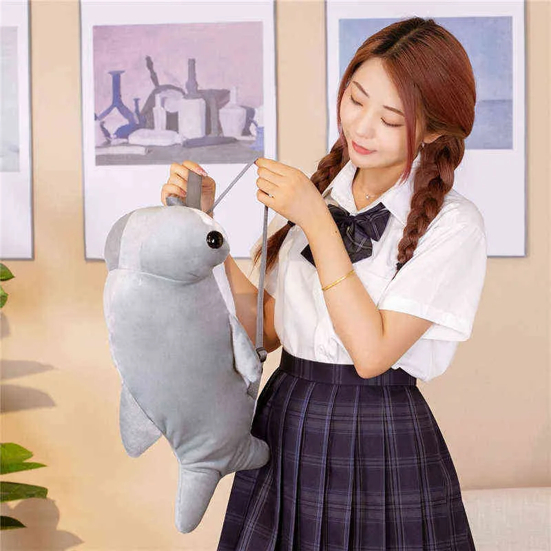 Cm Plush Backpack Hammerhead Shark Cuddle Simulation Grey Filled Doll ...
