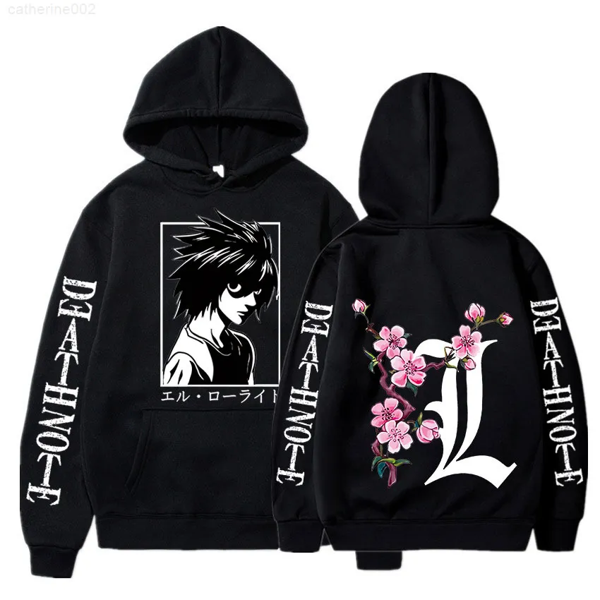 Kawaii Japanese Anime Death Note Bleach Hoodie Light Graphic Streetwear ...