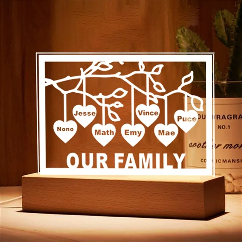 Personalized Night Lamp: USB LED Acrylic Sign With Custom Laser ...