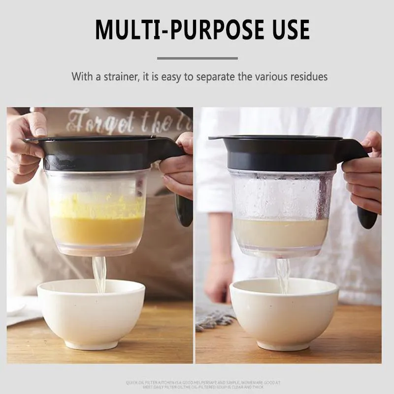 DHgate.com:1000ml Fat Separator with Strainer, Kitchen Cooking Oil Soup ...