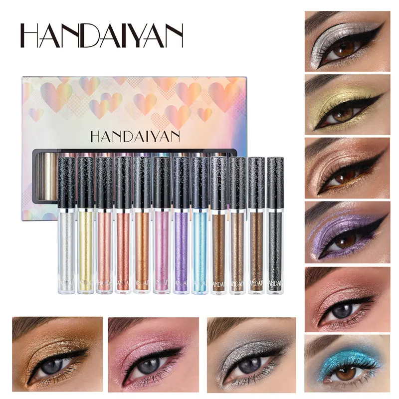 HANDAIYAN Liquid Eyeshadows Shiny Diamond Glitter Shimmer Highlighters ...