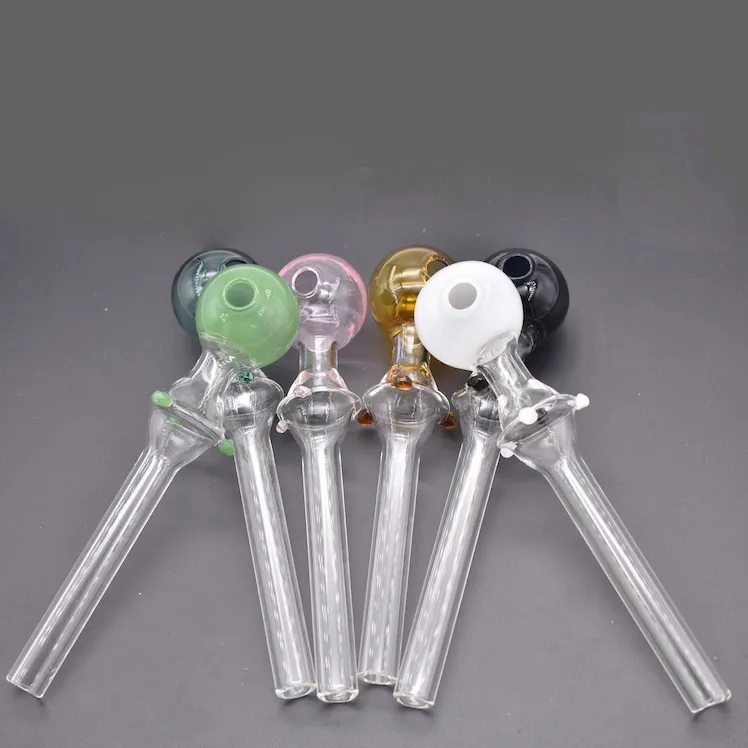 14cm Pyrex Glass Oil Burner Pipes Bubbler Small Multi Colorful Hand Smoking Accessories Tobacco ...