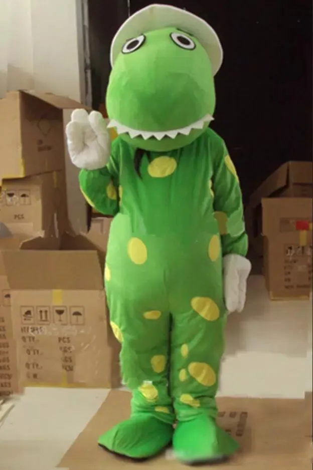 Deluxe Dinosaur Mascot Costume - Animated Green Dino Suit for Cosplay, Halloween, Parties ...