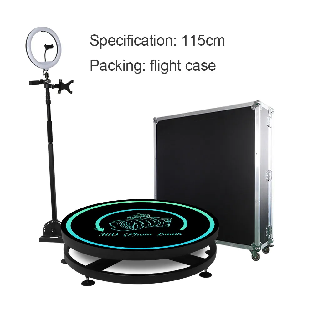 360 Photo Booth With Adjustable LED Lighting Rotating Platform For ...