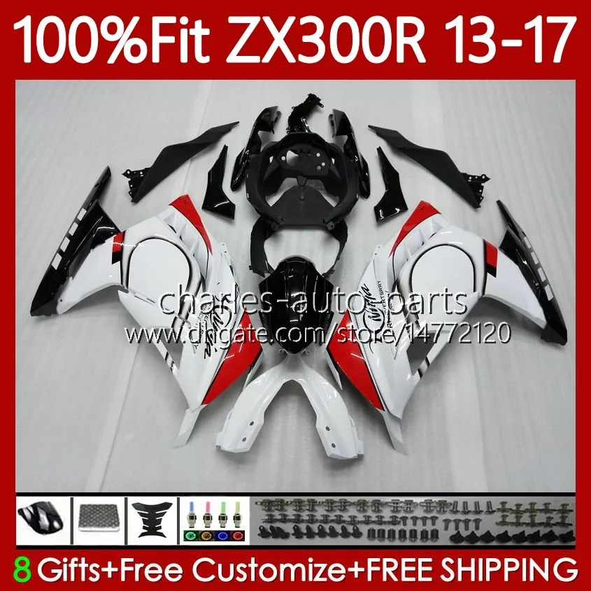 Red White Black ABS Injection Fairing Bodywork Cowling For KAWASAKI ...