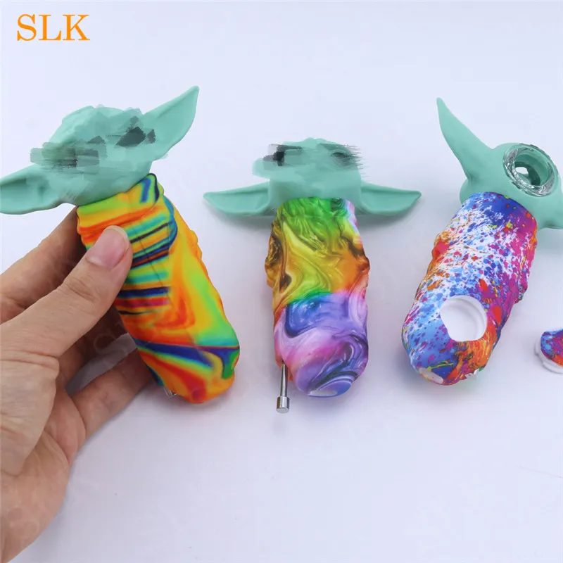 Pattern Style Mini Water Pipes Baby Hand Pipe Glass Oil Burner With ...