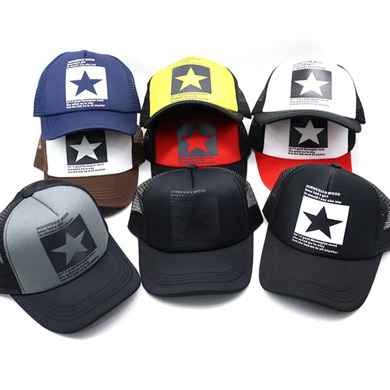 Unisex Baseball Cap Star Hip Hop Letter Mesh Cap Breathable Outdoor ...
