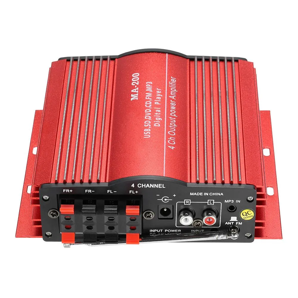 Car Audio Hi Fi Amplifier High Power Stereo Subwoofer Amp With USB, SD ...