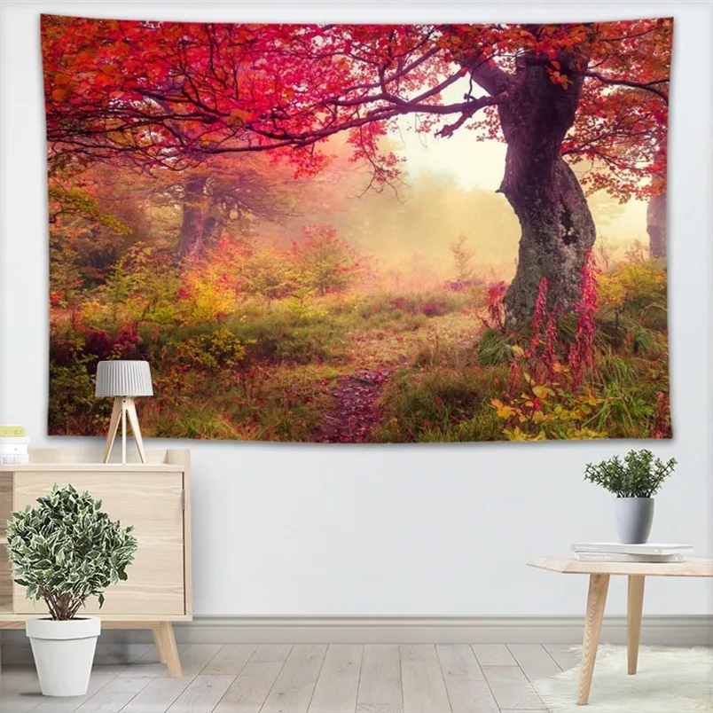 Custom Forest Hanging Sheets Home Decorative Tapestries Beach Blanket ...