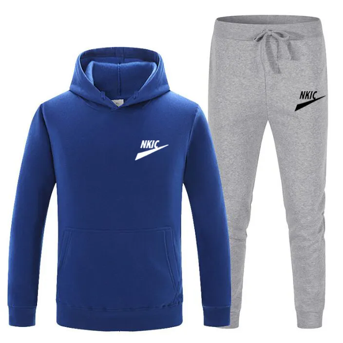 Men's Slim Fit Tracksuit Two Pieces Set Cotton Blend Pullover Hooded ...