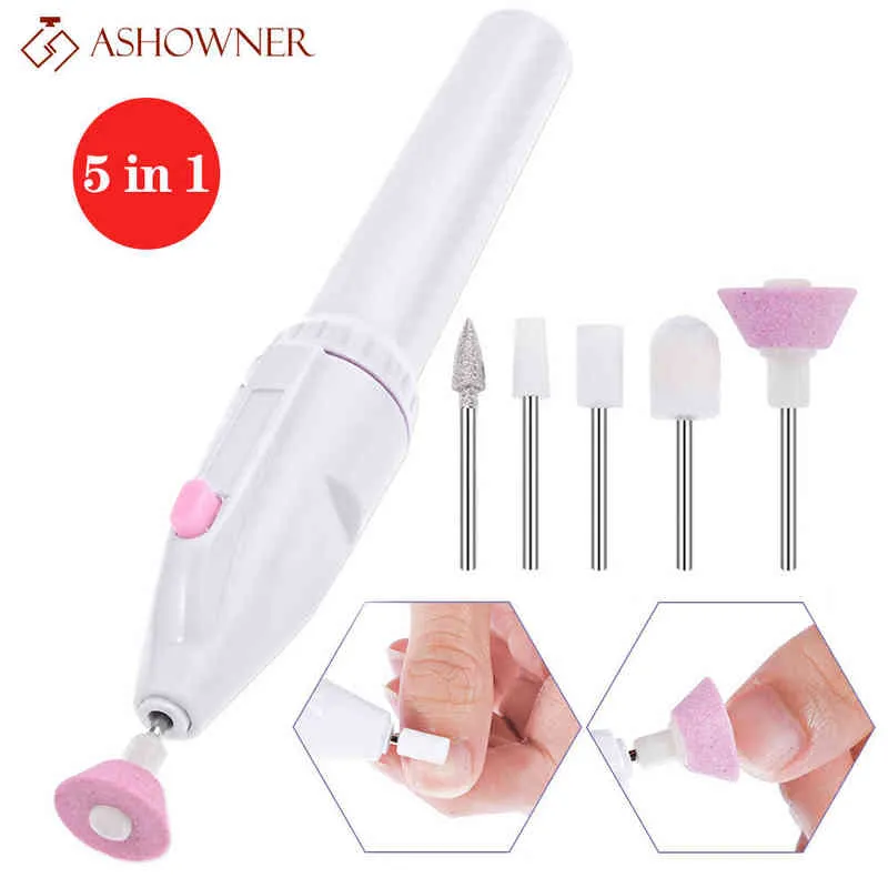 Gel Manicure Machine Set 5 in 1 Electric Nail Drill File Grinder Buffer ...