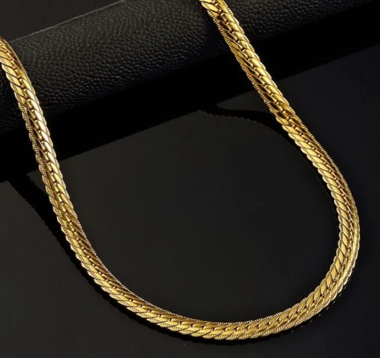 Medieval Snake Bone Necklace 60cm Retro Flat Chain, Versatile And 18K ...