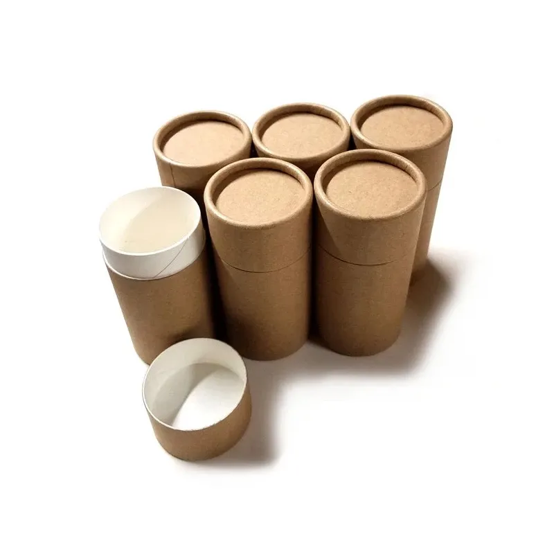 Kraft Paper Tube Cardboard Boxes Handmade Gift Tubes for Pencils Tea ...