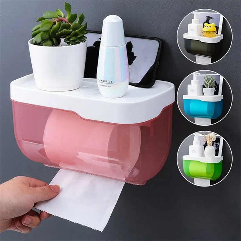 Wall Mounted Self Adhesive Waterproof Paper Storage Tissue Holder For ...