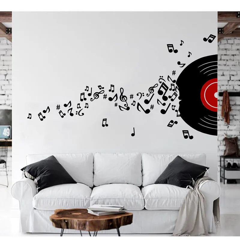 Music Note Wall Decals For Kids Room Modern Musical Notation Vinyl ...