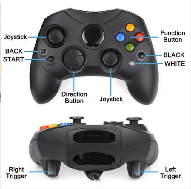 Classic Wired Controller Gamepad Joysticks For Xbox S Type Console With ...