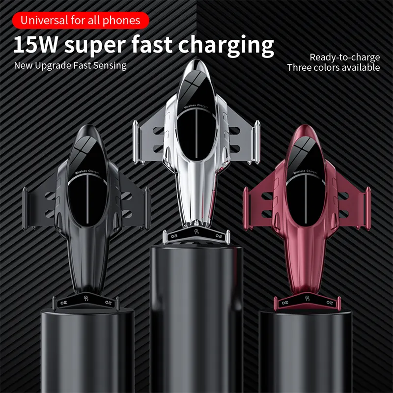 15W Qi Wireless Car Charger Mount - Automatic Clamping, Infrared Sensor ...