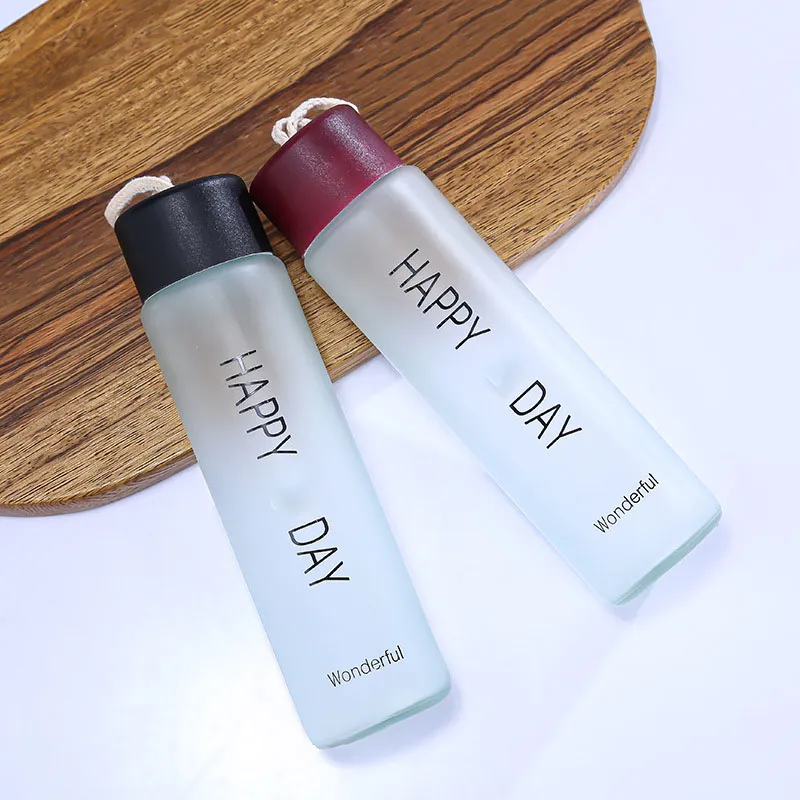 350ml Travel Glass Mug Portable Transparent & Frosted Glass Drinking ...