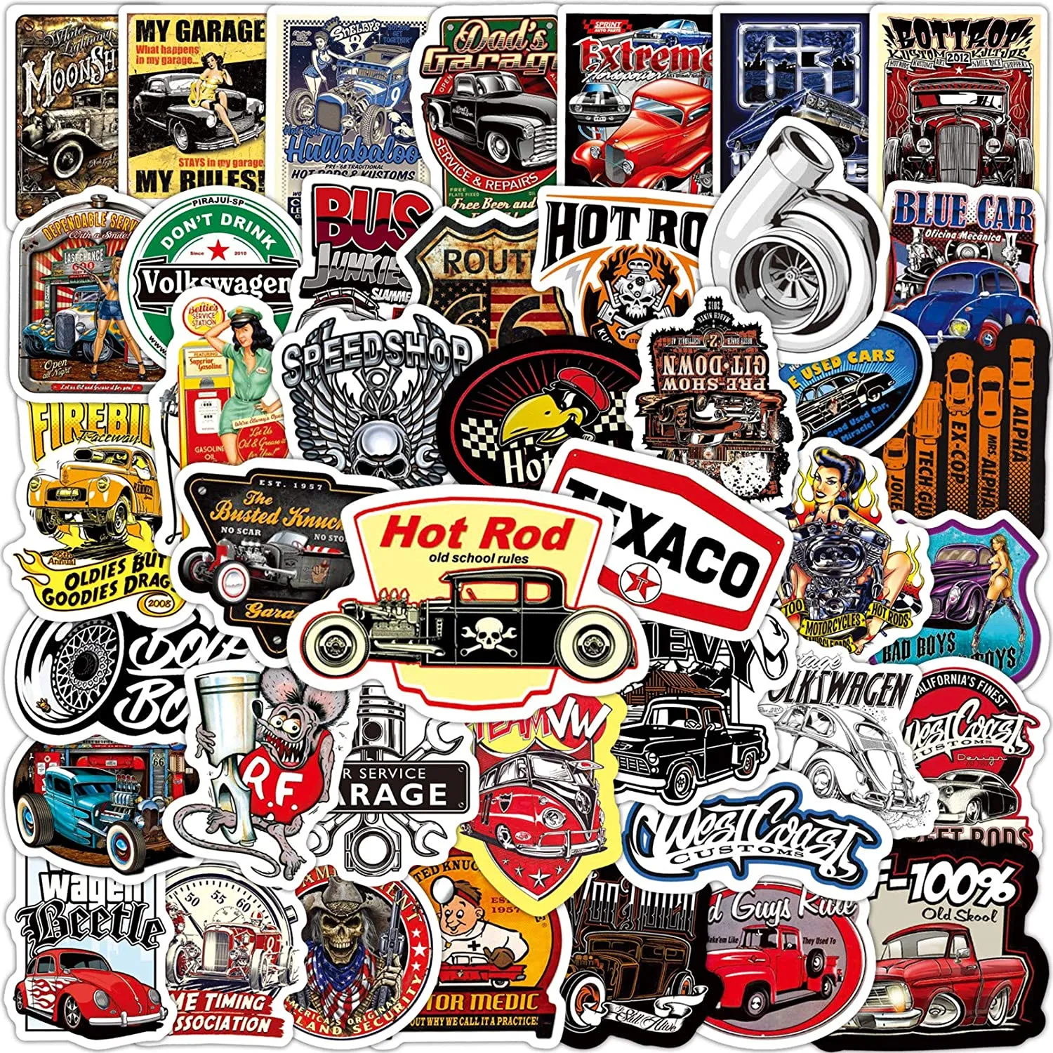 Vintage Hot Rod Stickers - Automotive Stickers for Laptop, Luggage ...