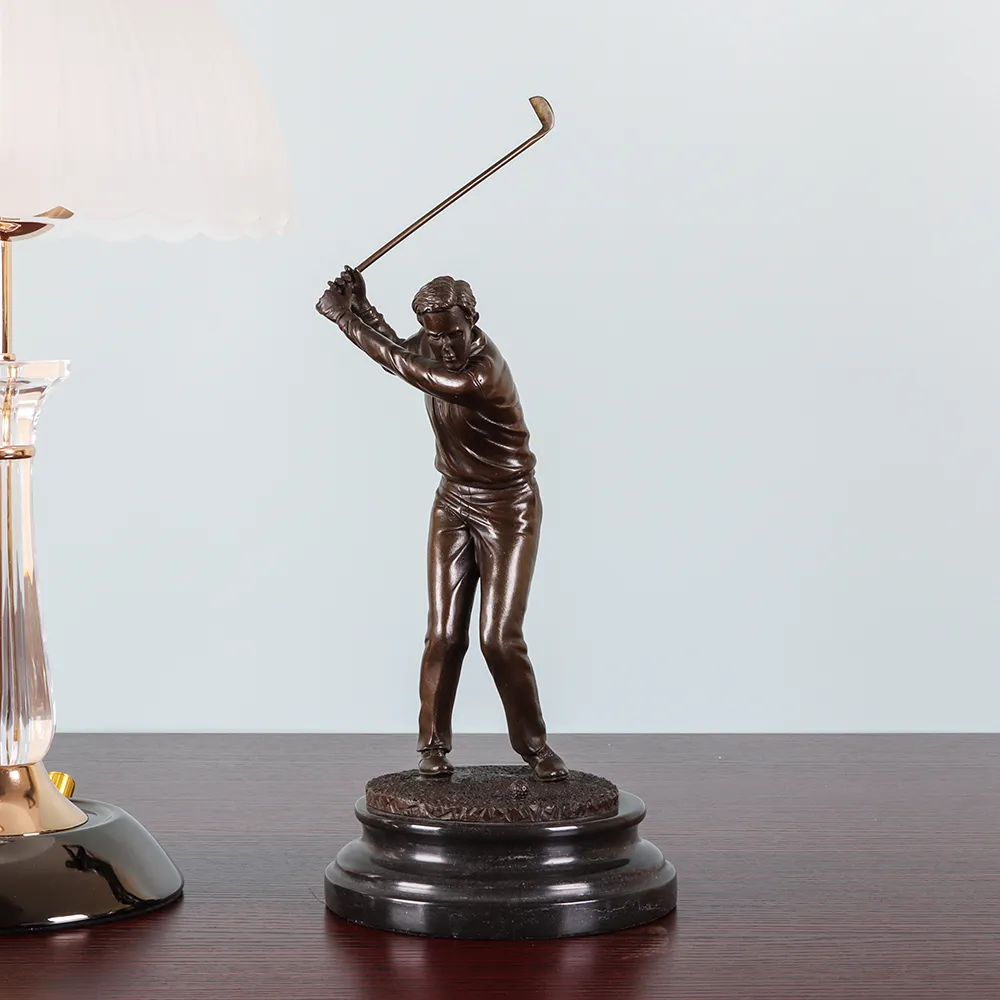 Golf Man Statue Figurine Bronze Sculpture Artists Male Golfer Sculpture ...