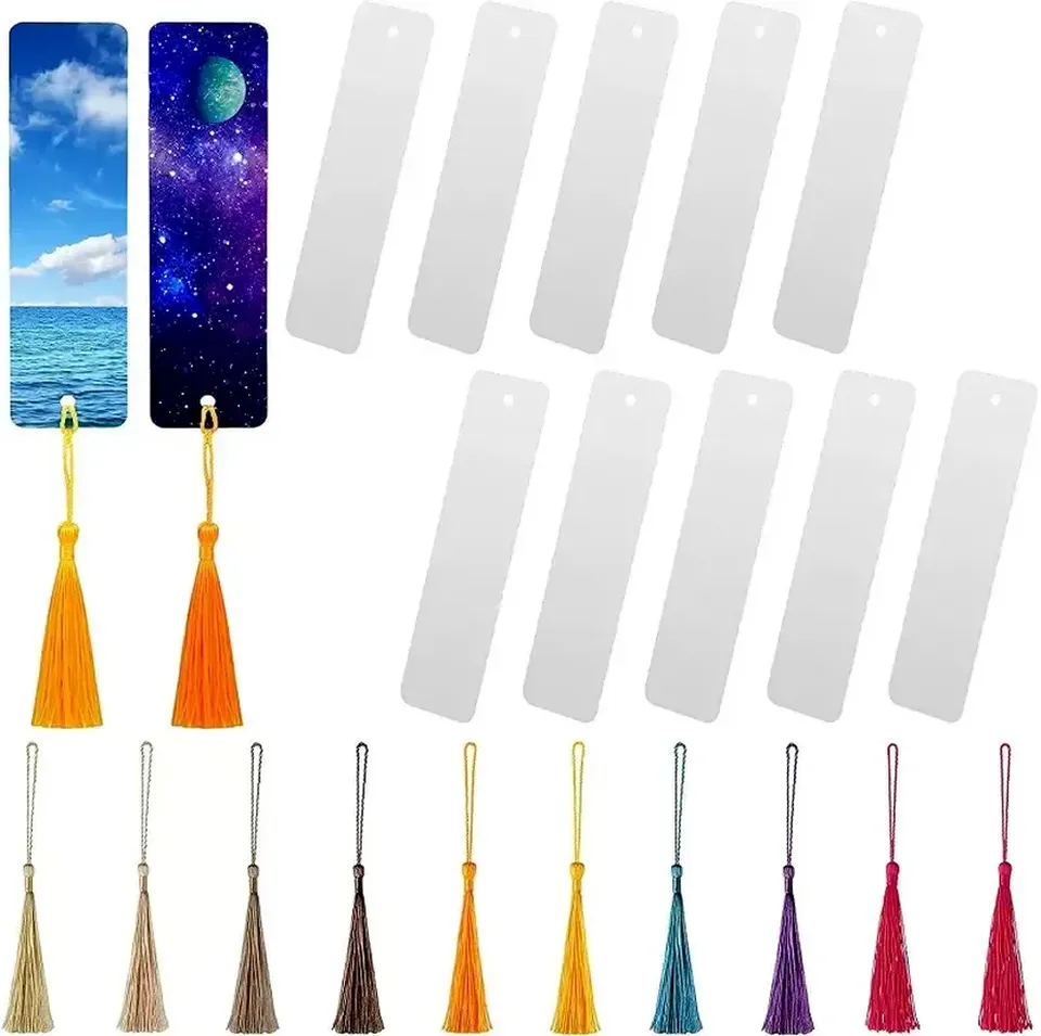 Sublimation Blank Bookmark Metal Blank Bookmarks With Hole And Tassels ...