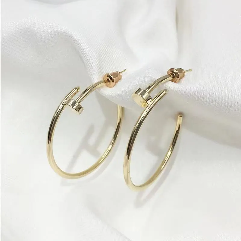 Luxury 18K Gold Hoop Earrings For Women High Quality European Designer ...