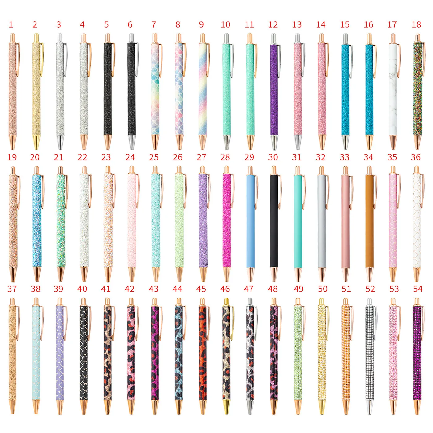 Wholesale Students Glitter Ballpoint Pen Metal Writing Tool School ...