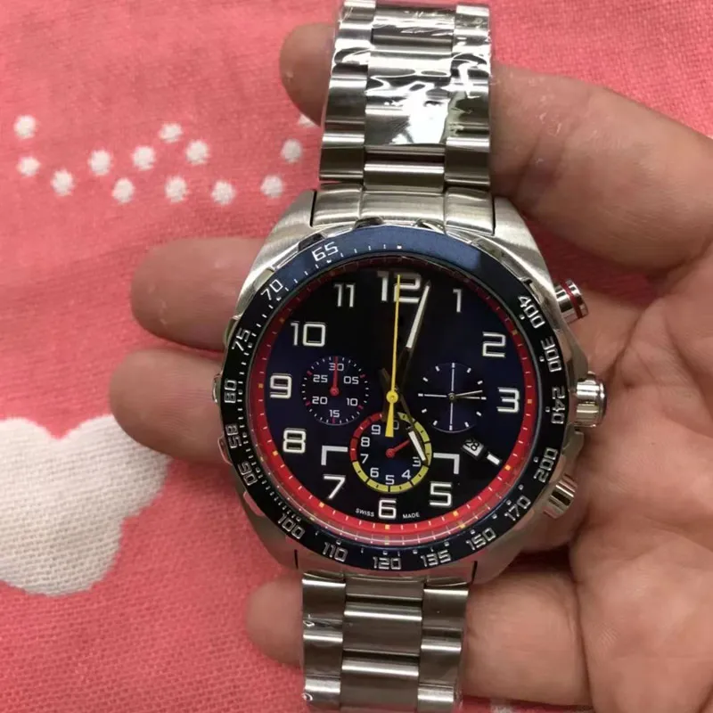 F1 Sport Chronograph Watch For Men Full Stainless Steel Strap, Quartz ...