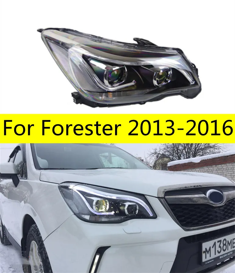 Car Styling LED Headlights For Forester 2013 2016 Angel Eye DRL Bi ...
