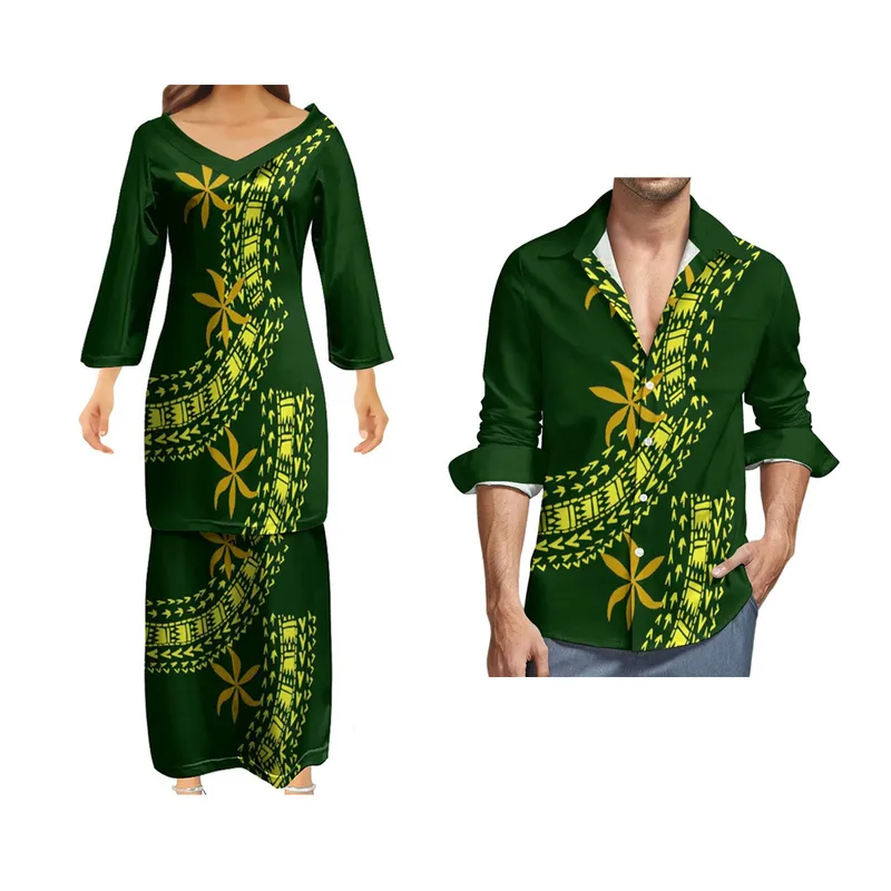 V Neck Puletasi Polynesian Samoan Traditional Clothing Church Uniform ...