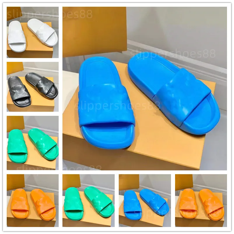 Waterfront Designer Mule Slides: Waterproof Rubber Embossed Platform ...