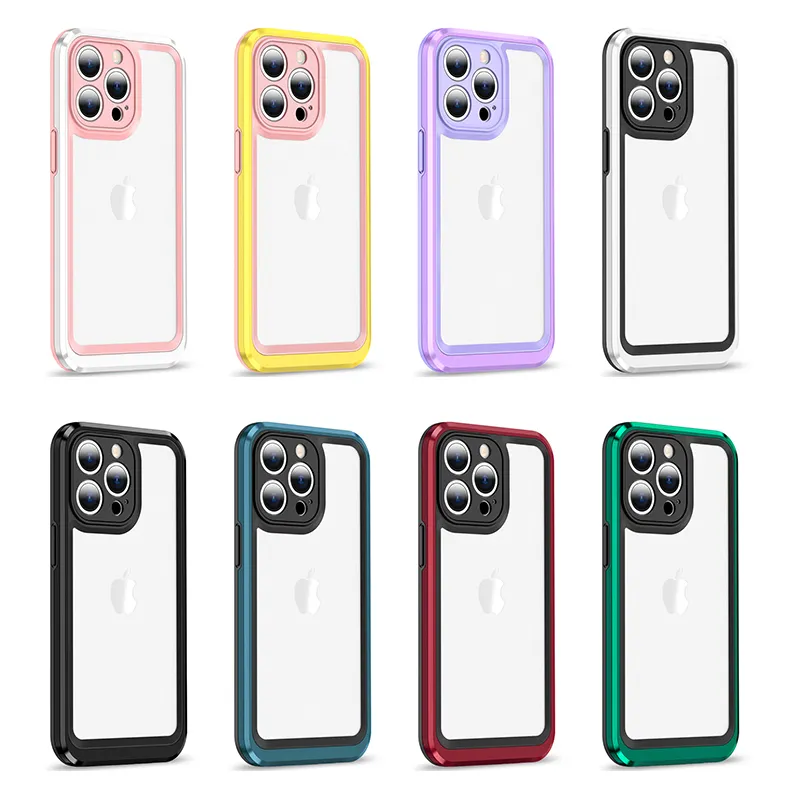 Frosted Matte Hard PC Shockproof Cases Contrast Color Transparent Clear ...