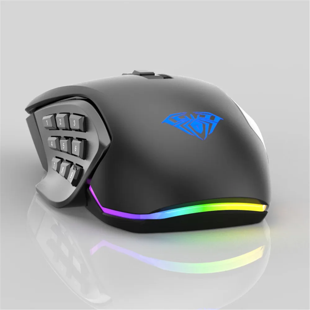 Aula RGB Wired Gaming Mouse 10000 Dpi Ergonomic 14 Keys Gamer الفئران ...