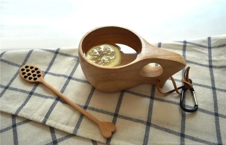 Handcrafted Wooden Kuksa Mug: Single/Dual Ring Design For Coffee, Tea ...