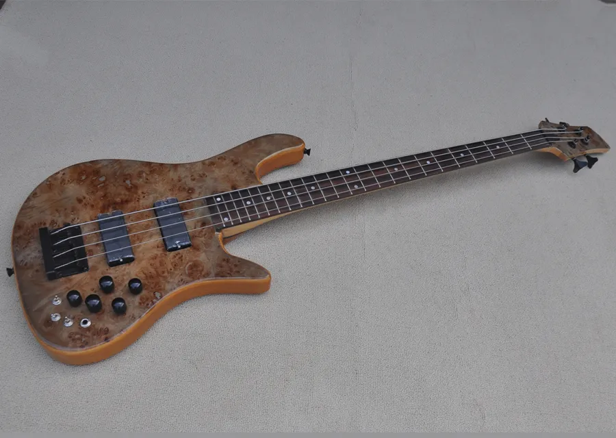 4 Strings Electric Bass Guitar With Rosewood Fingerboard Tree Burl ...