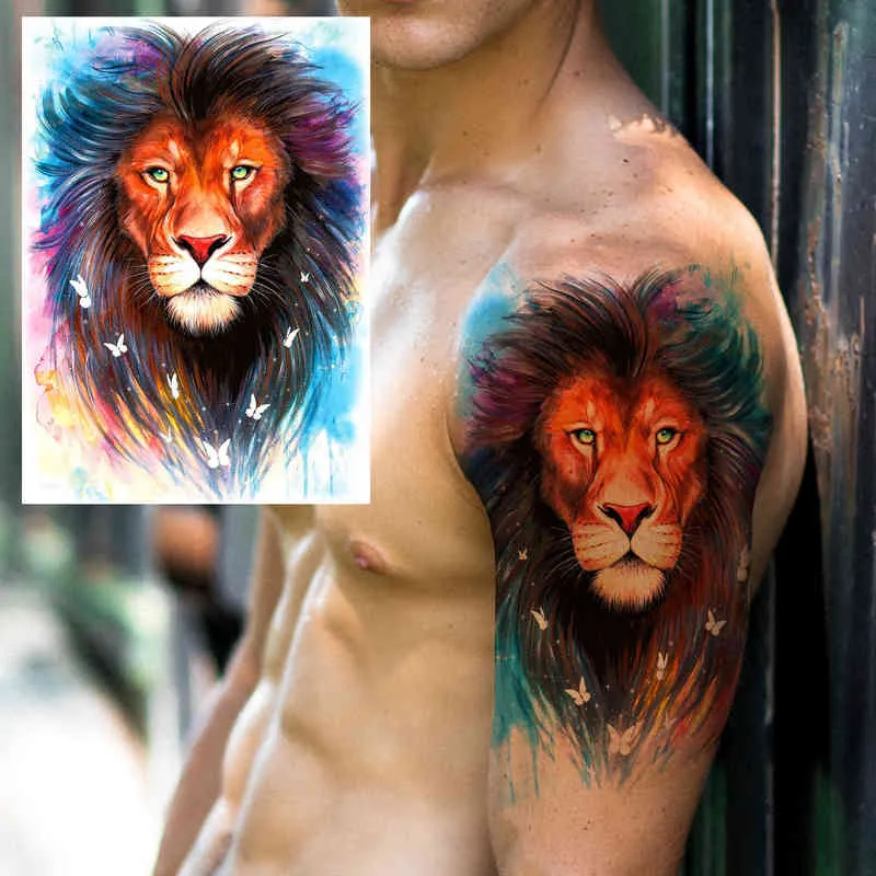 Tatuaggio Leone Africano