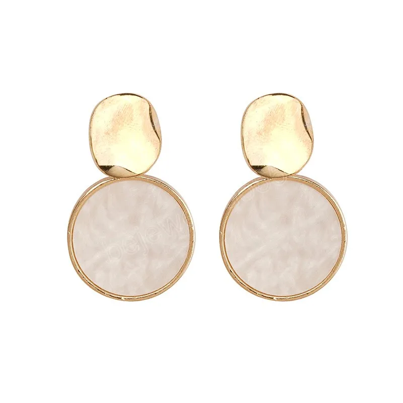 Gold Metal Geometric Round Dangle Earrings Earrings For Women Korean