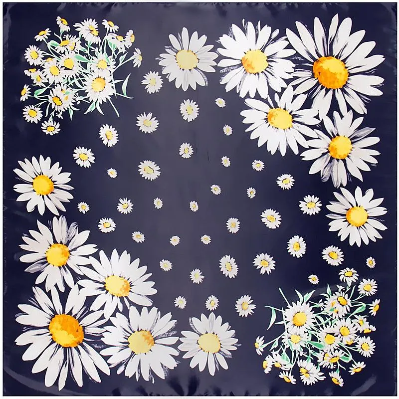 Daisy Print Pashmina Scarves: Soft Silk Feel, Versatile Square Scarf ...