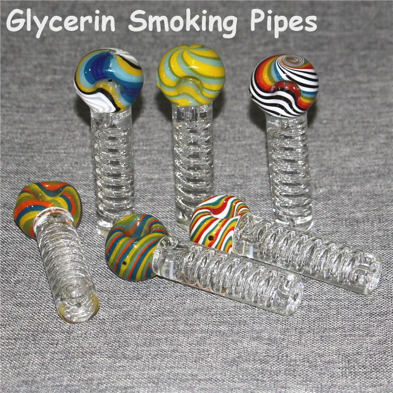 Glycerin Glass Smoking Pipe Transparent Pyrex Glass Oil Burner Tube ...