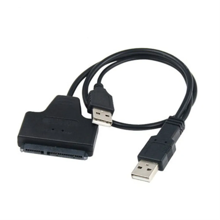 SATA Hard Drive Cables: Dual USB 2.0 To SATA 22Pin Adapter Cable For 2. ...