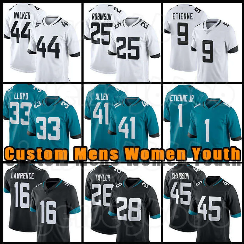 16 Trevor Lawrence 44 Travon Walker 33 Devin Lloyd Football Jerseys ...