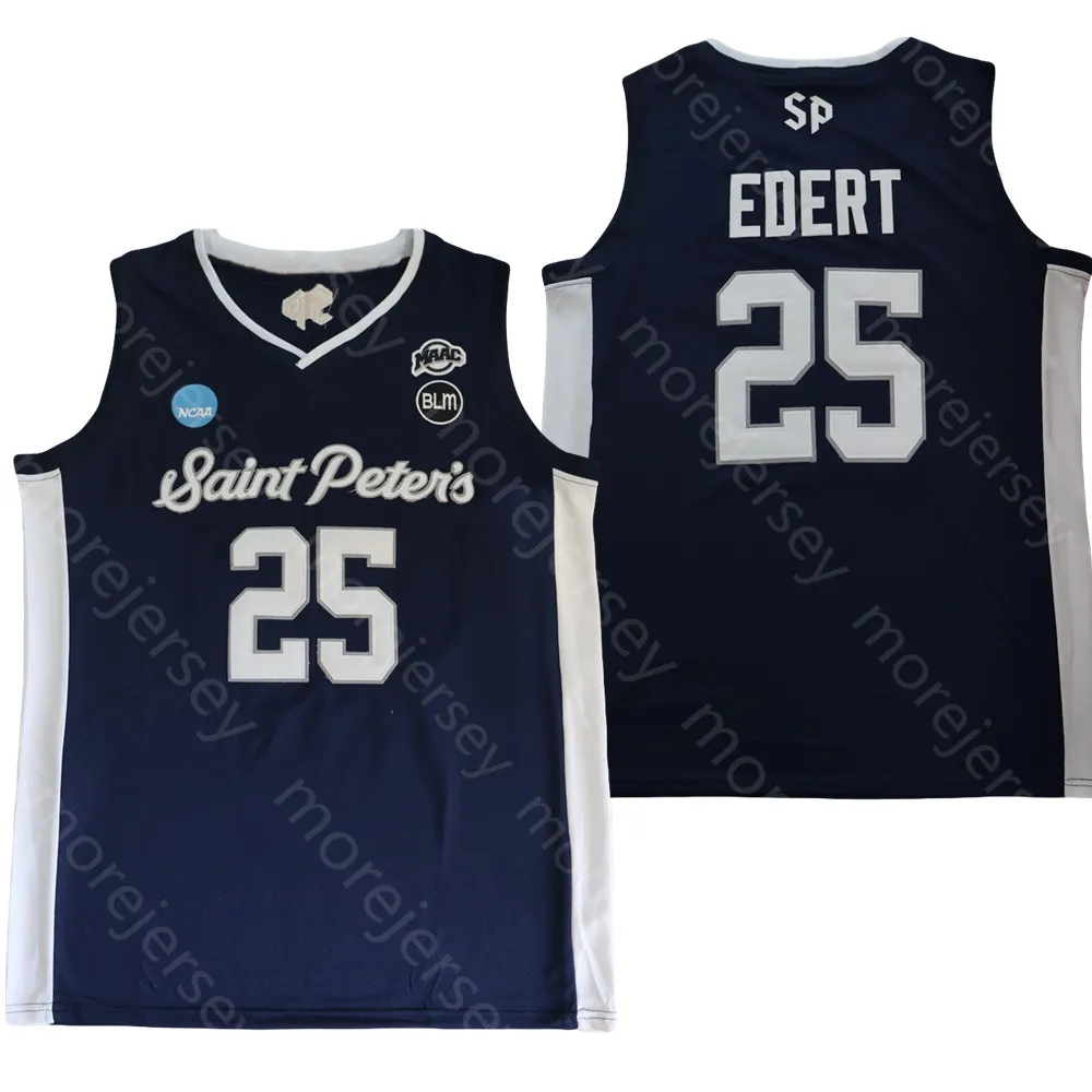 Custom Saint Peter's Peacocks Basketball Jersey NCAA College Doug Edert ...