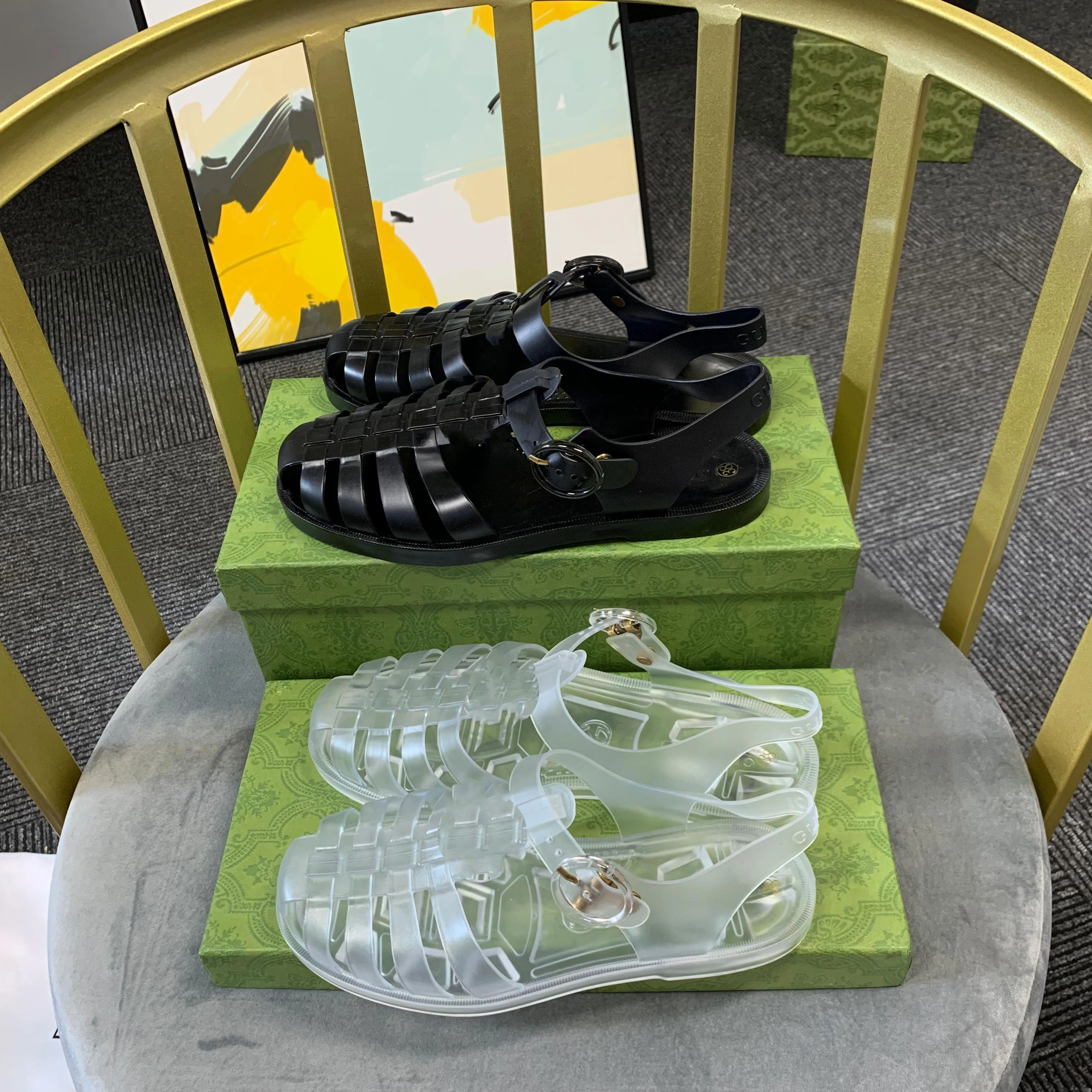 Designer Gladiator Sandals Rubber Slippers Foam Sandal Jelly Platform ...