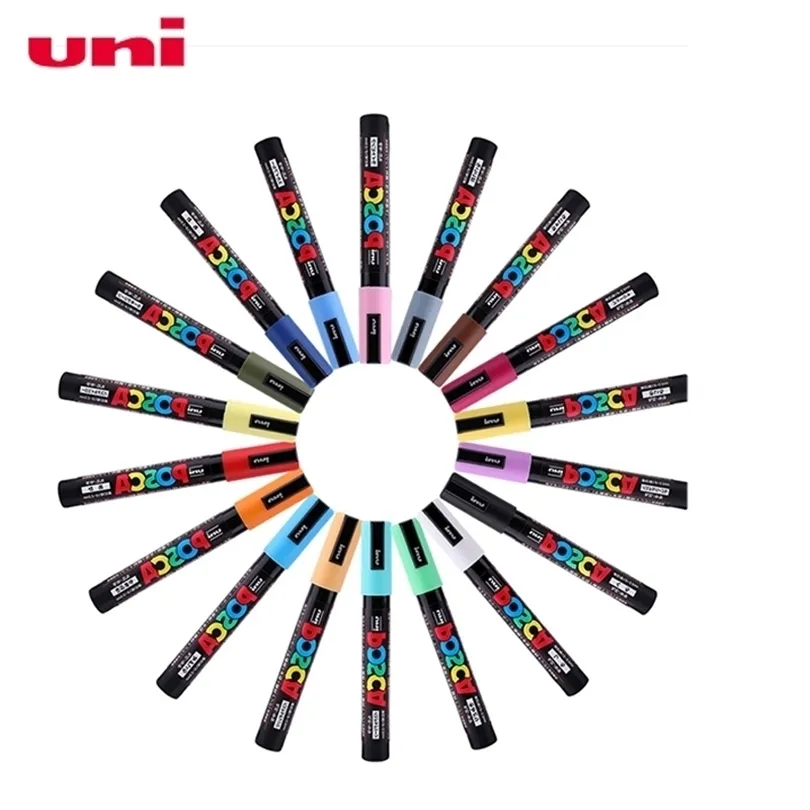 Uni Posca PC5M Paint Marker Set Pink Ink Wood Barrels 18mm-25mm Tip ...